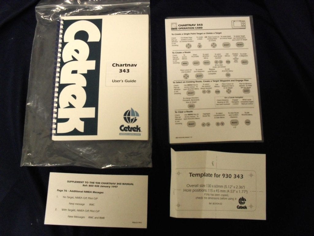USED Cetrek Chartnav 343 User's Guide & Operation Guide - Max Marine ...