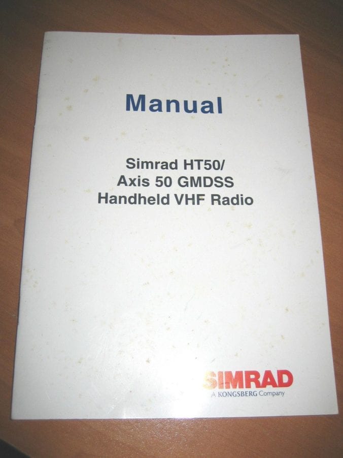 Simrad HT50/ Axis 50 GMDSS Handheld VHF Radio Manual - Max Marine ...