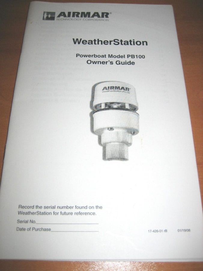 Airmar Weather Station Powerboat Model PB100 Owner's Guide 1/06 ...