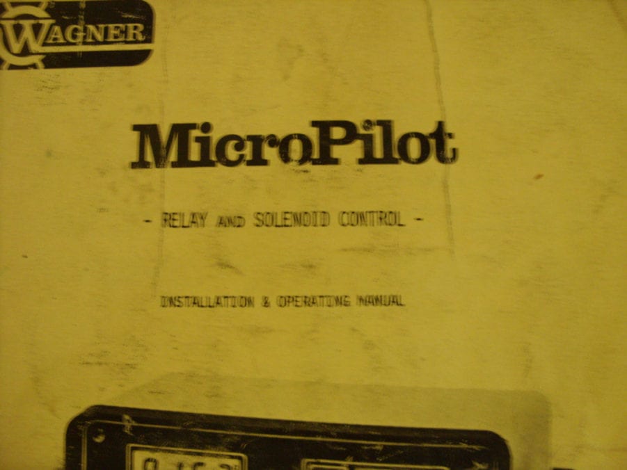 Wagner Soft Cover MicroPilot Relay Solenoid Control Installation Manual ...
