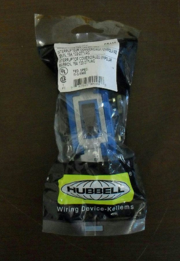 2 LOT Hubbell Type CS Single Pole 120-277VAC 15A Commercial Brown ...