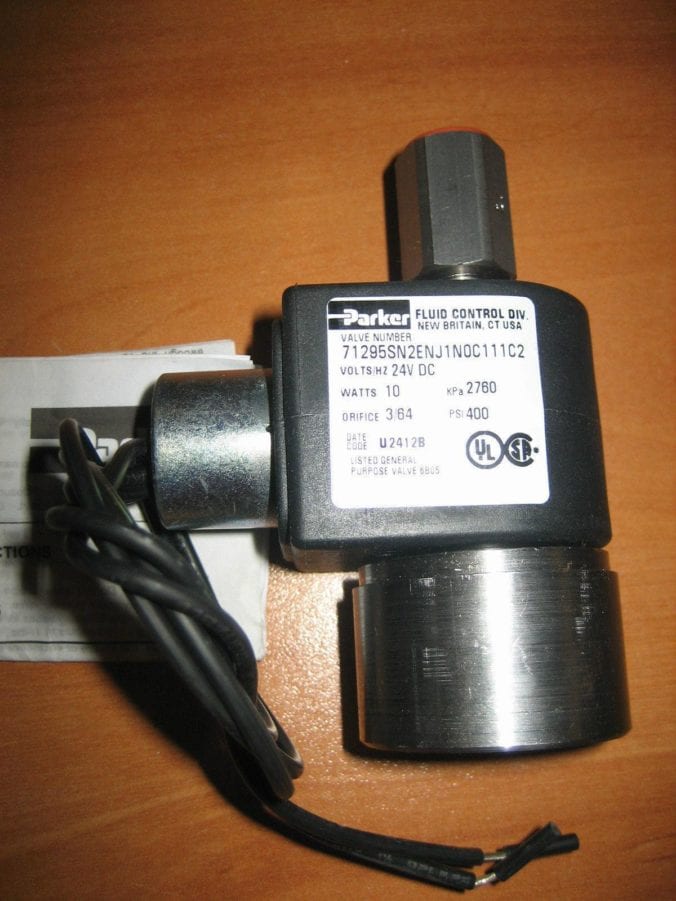 Parker Fluid Control Valve 71295SN2ENJ1NOC111C2 24V DC 10 Watt 400 PSI ...