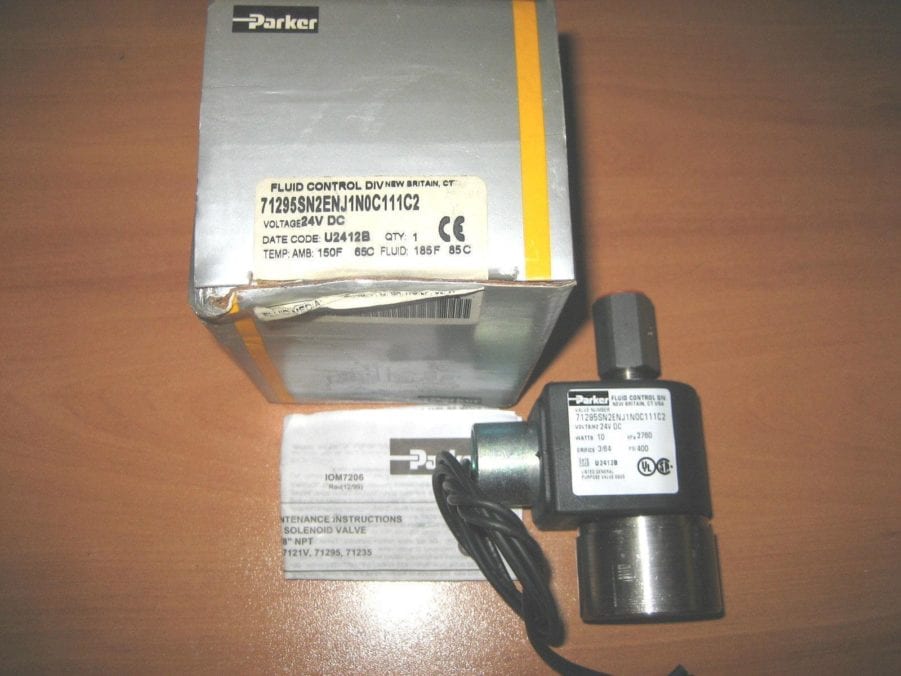 Parker Fluid Control Valve 71295SN2ENJ1NOC111C2 24V DC 10 Watt 400 PSI ...
