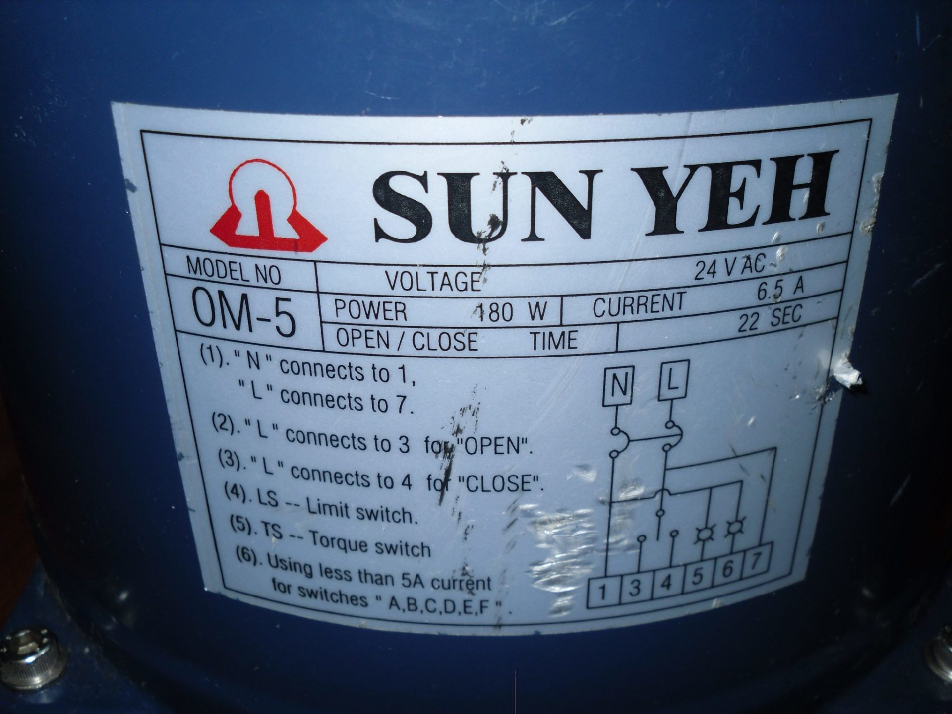 Sun Yeh Lot of Two OM-5 Quarter Turn Valve Actuators F10 Flange 500 N.M ...