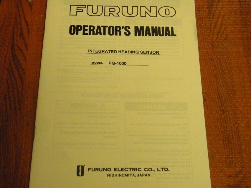FURUNO Integrated Heading Sensor Model PG-1000 Operator's Manual - Max ...
