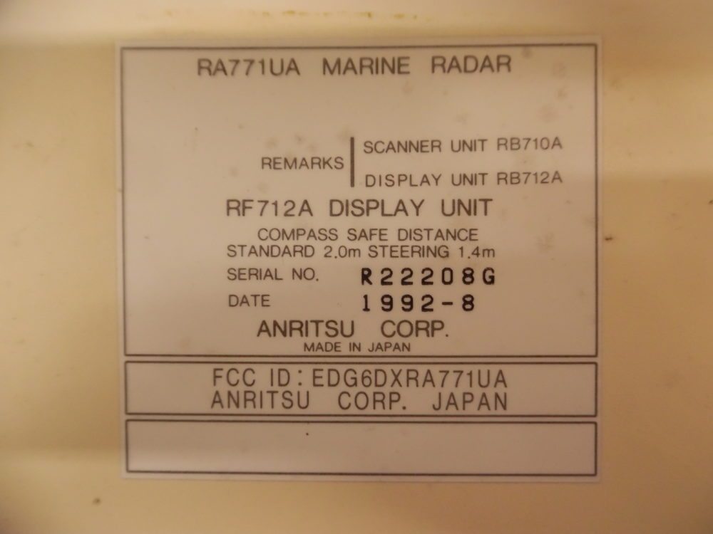 Anritsu/Simrad Marine Radar RA714A Good Condition Fully Tested RA771UA ...