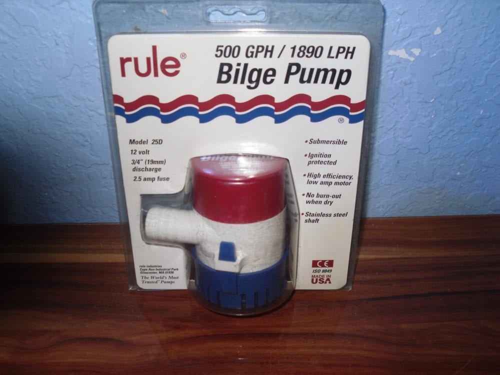 GENUINE RULE 25D 12 Volt 3/4" Discharge 500 GPH Bilge Pump FREE ...