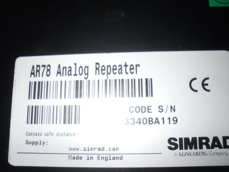 SIMRAD AR78 Analog Compass Gyro Repeater Unit 27103340 - Untested - Max ...