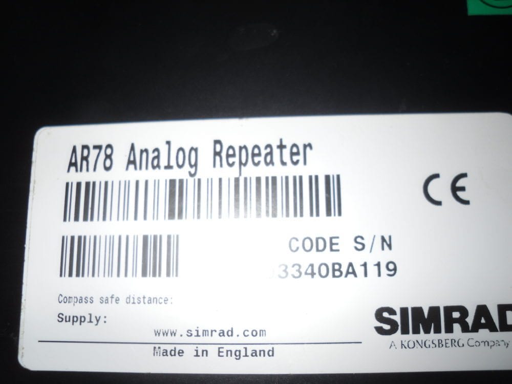 SIMRAD AR78 Analog Compass Gyro Repeater Unit 27103340 - Untested - Max ...