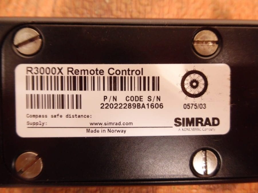 Simrad/Robertson AS R3000X Autopilot Remote Control - 22022289 - Max ...