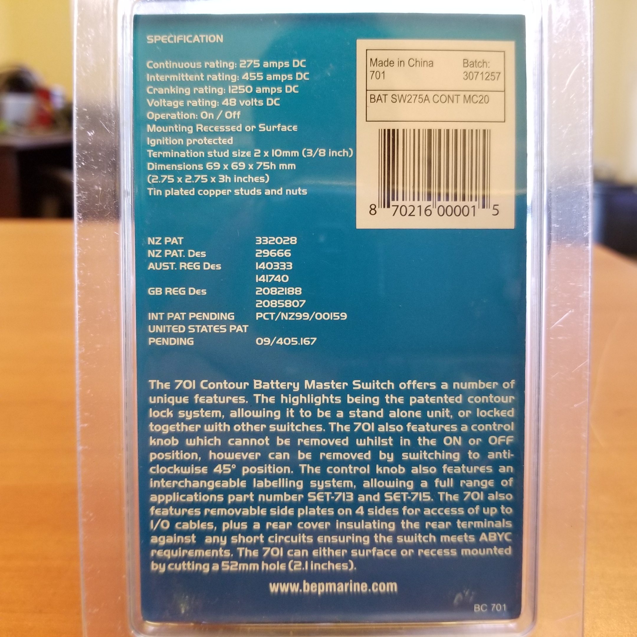BEP NEW 701 Surface Mount Contour Battery Switch - Max Marine Electronics