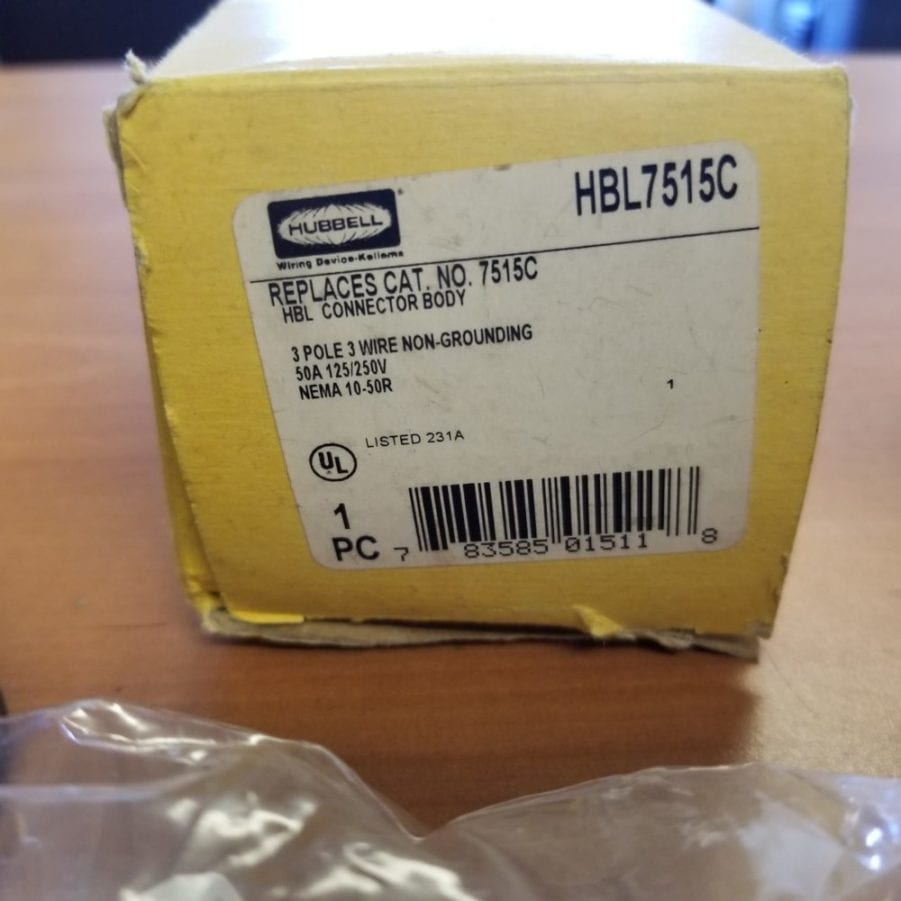 Hubbell HBL7515C Replaces 7515C HBL Connector Body 3 Pole 3 Wire Non ...