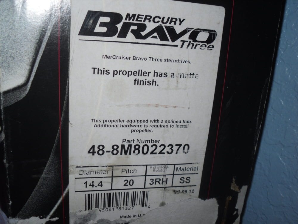 Mercury Bravo 3 Three 20p Prop Propeller Set - NEW - 48-8M8022360 & 48 ...
