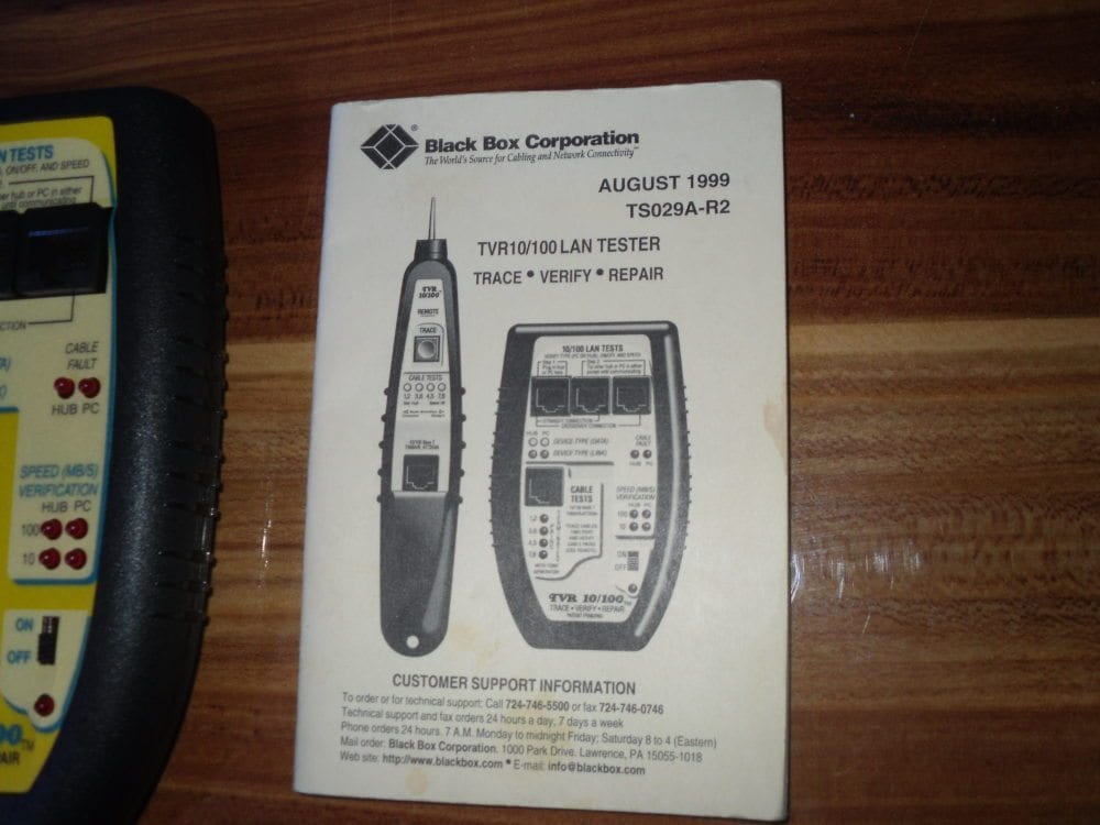 Black Box / Byte Brothers Network Cable Tester TVR 10/100 LAN Cable ...