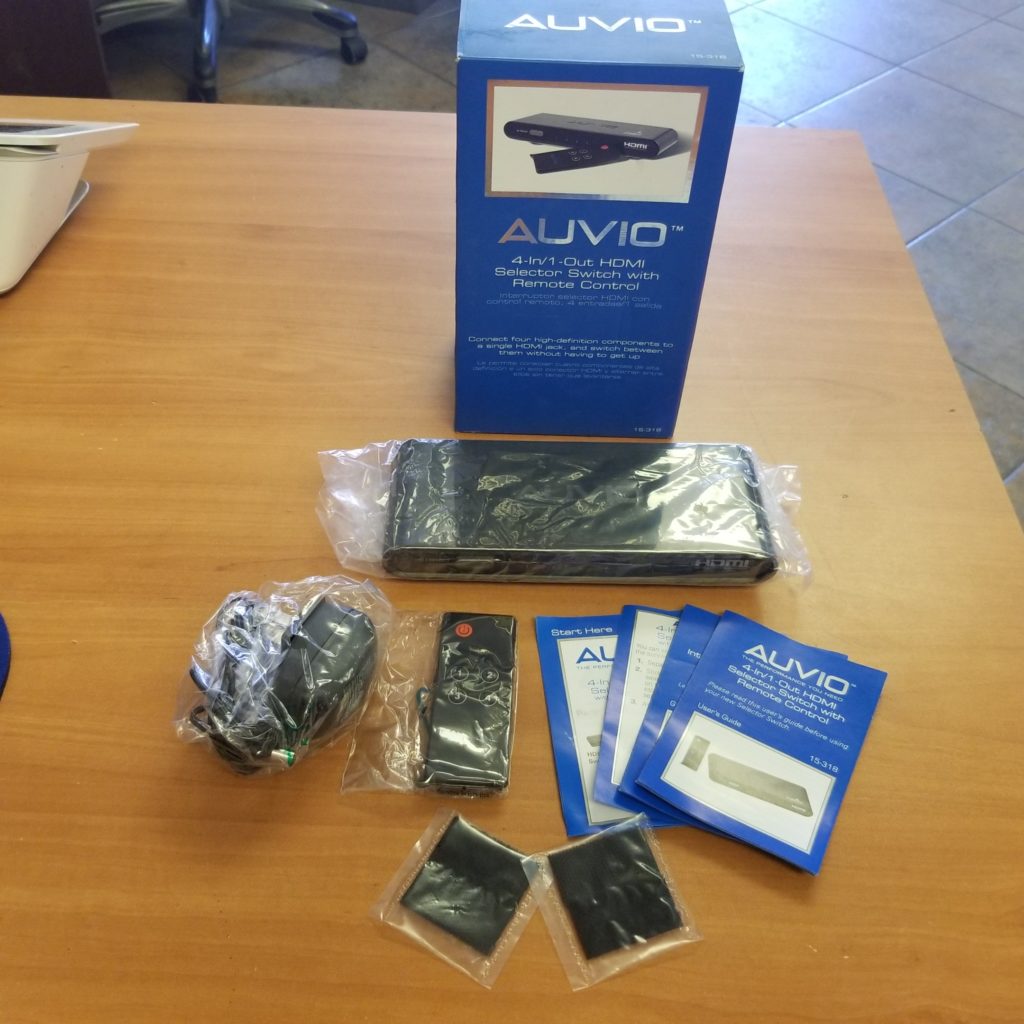 Auvio 4-In / 1-Out HDMI Selector Switch with Remote Control 15-318 ...