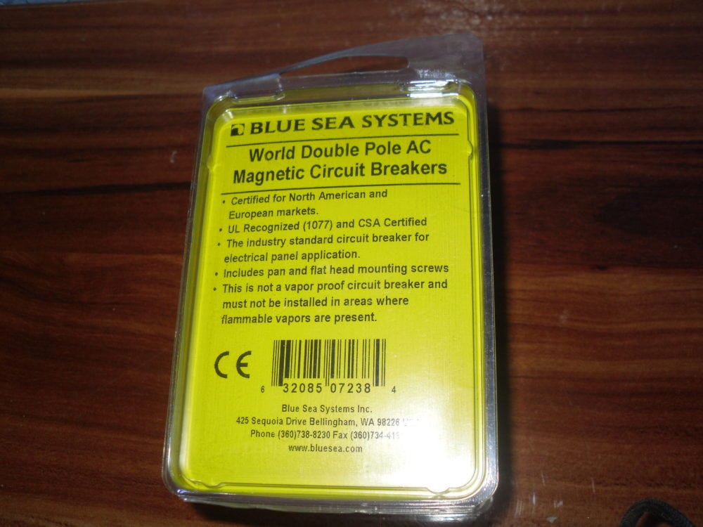 Blue Seas Systems Double Pole AC 30A Amp Circuit Breaker Switch 7238 ...