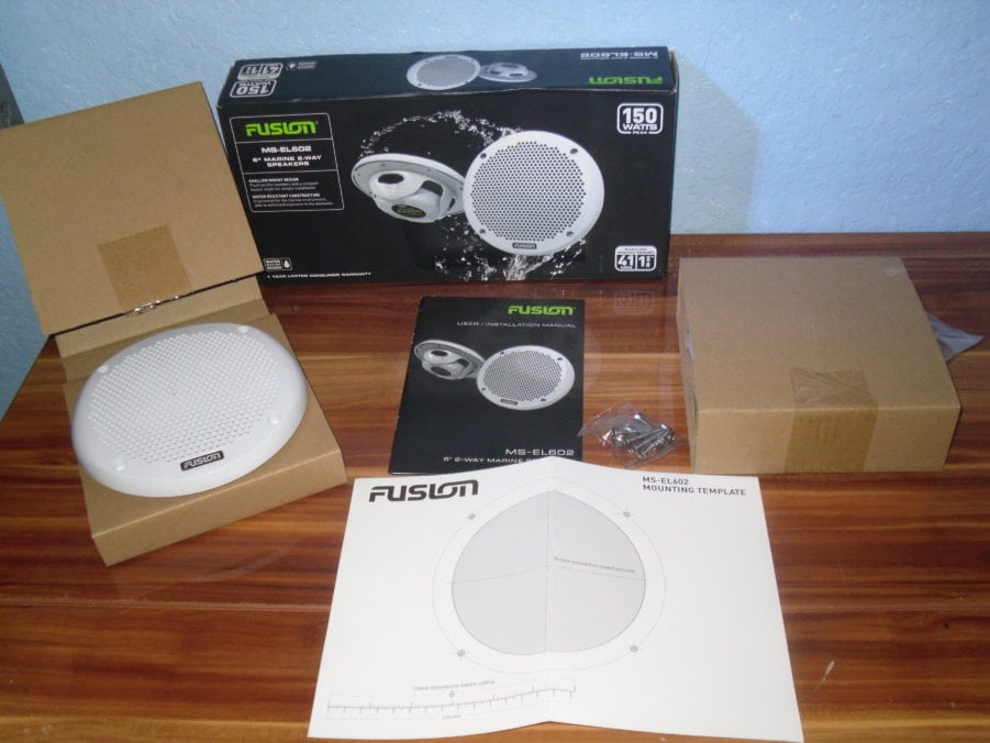 Fusion NEW Pair of 6" Marine Speakers MS-EL602 - Shallow Mount - 150w ...