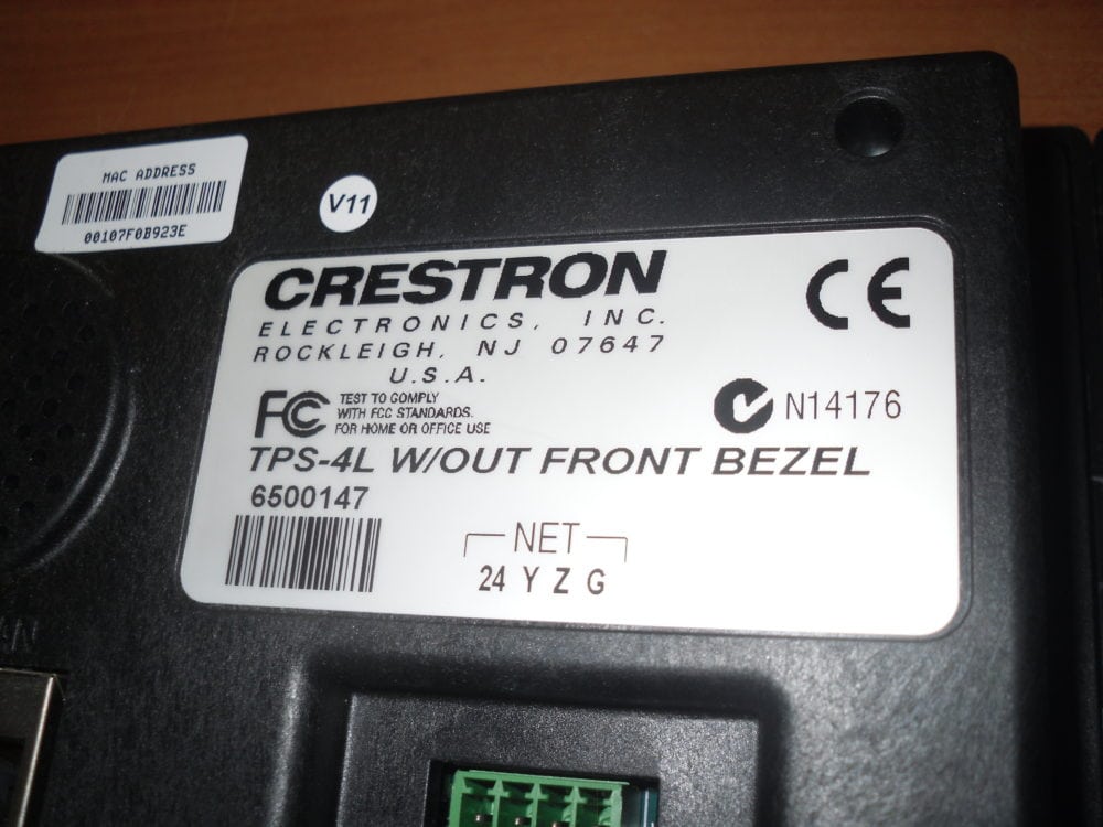 Crestron LOT OF 3 TPS-4L Wall Mounted Touchscreen Panel w/ Black Bezels ...