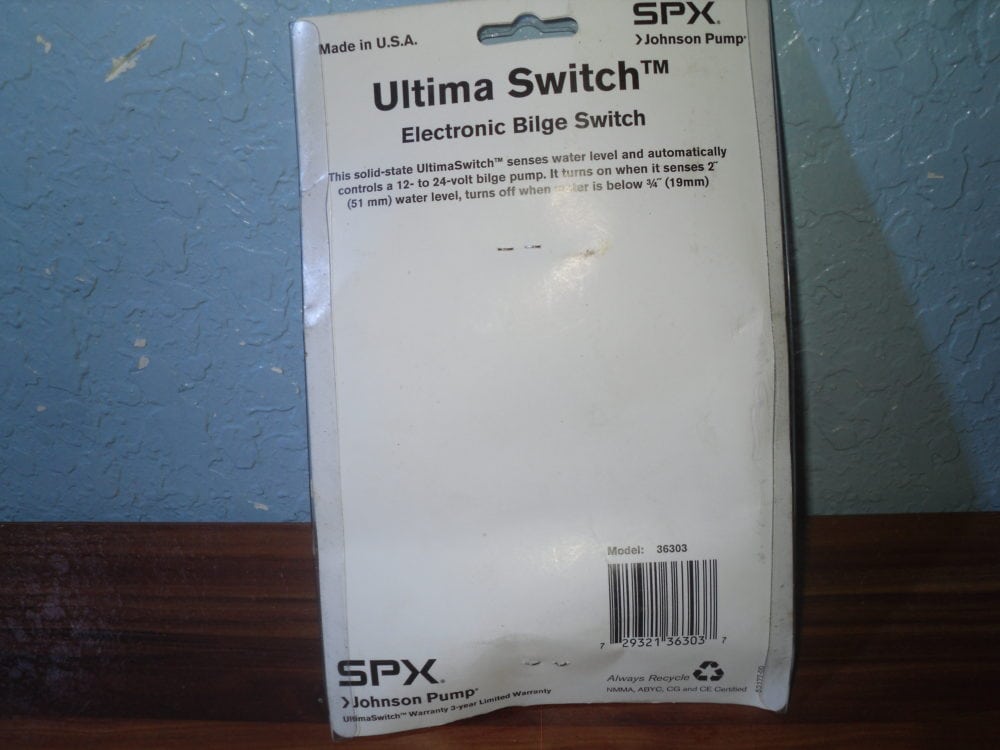 SPX 36303 Ultima Electronic Bilge Switch - 12V - Johnson - Max Marine ...