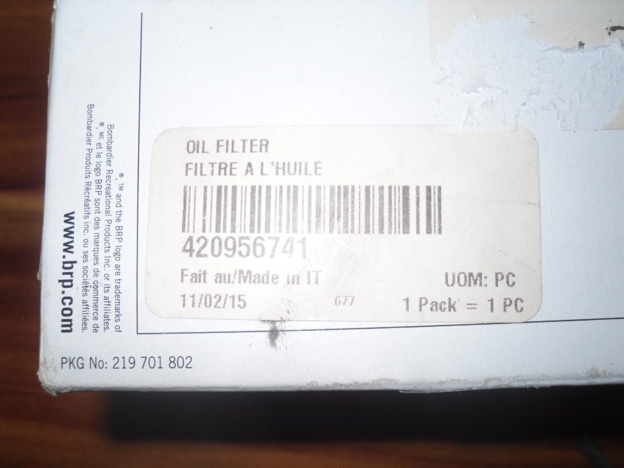 BRP QTY 2 LOT OF 2 420956741 Oil Filters OEM - Free US Shipping - Max ...