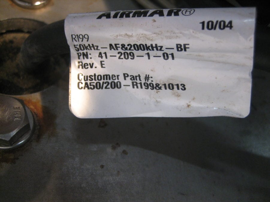 Airmar R199 2kw 50/200 Dual Line Non-Diplexed In-Hull Transducer - Fits ...