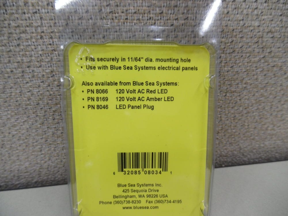 Blue Sea Systems 8034 Green LED Indicator light 120 Volt AC - Max ...