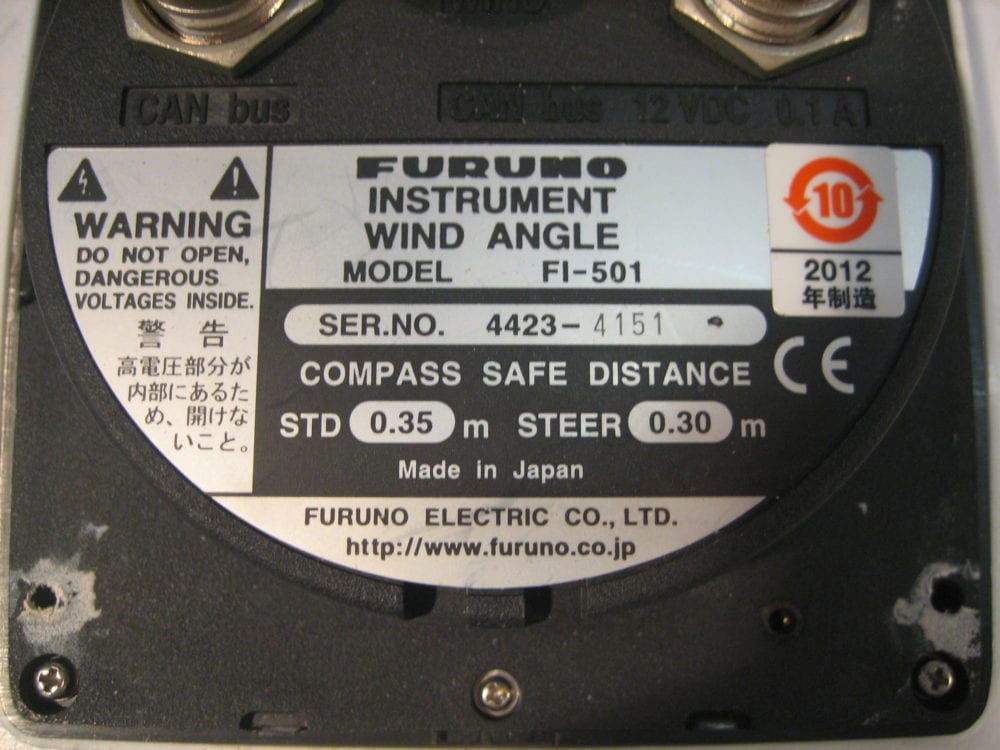 Furuno FI-501 Wind Angle Display W/ Suncover N2K FI-50 Series Good Cond ...