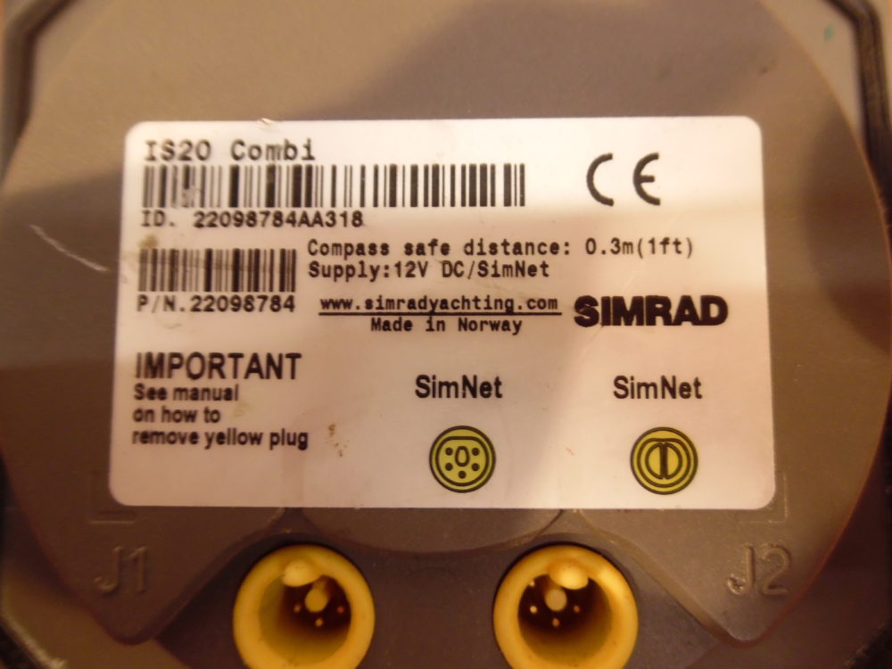 Simrad IS20 COMBI Display - OK Condition 2209874 B/L Dim Simnet Good - Max Marine Electronics