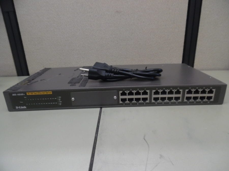 D-link DES-1024R+ 10/100 Ethernet 24-Port Switch w/ Power Cable - Max ...