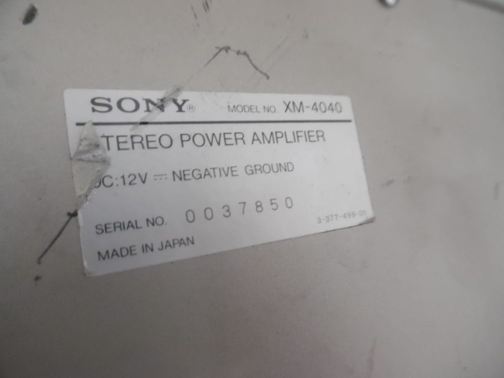 Sony XM-4040 2 / 3 / 4 CHANNEL STEREO AMPLIFIER - TESTED - Max Marine ...