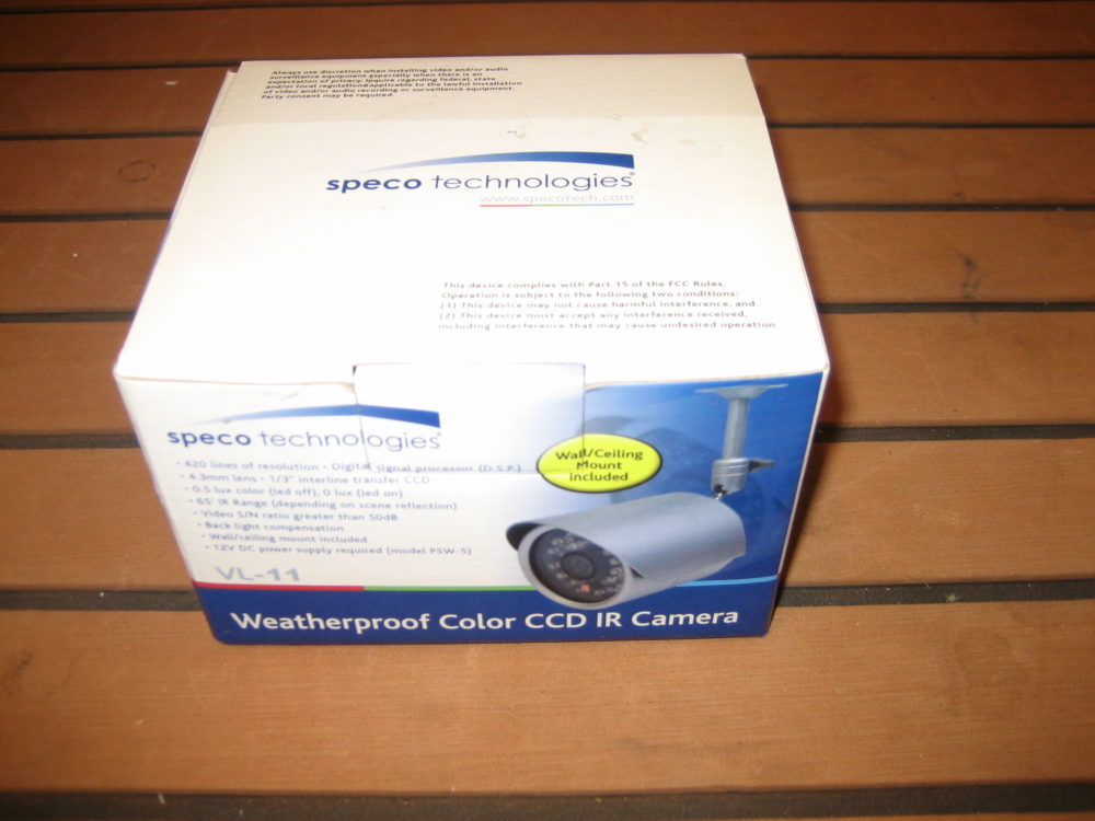 Speco Technologies Weatherproof Color CCD IR Camera - VL-11 - NEW IN ...