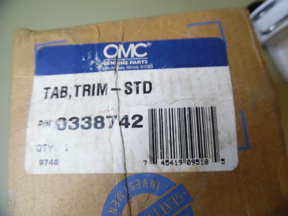 OEM OMC /Johnson/ Evinrude 338742 Zinc Anode Trim Tab - Max Marine ...