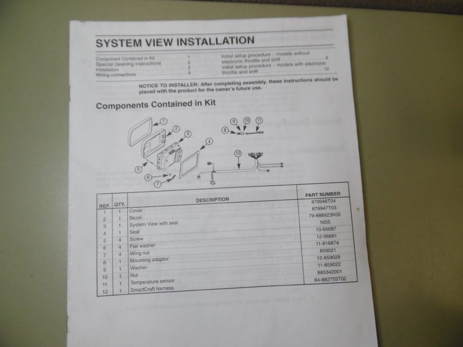 Mercury SmartCraft SC5000 System View Operation and Installation Owners Manual - Max Marine ...
