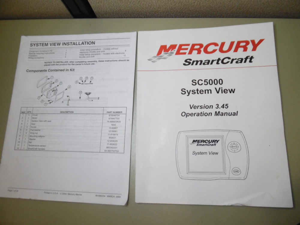 Mercury SmartCraft SC5000 System View Operation and Installation Owners ...