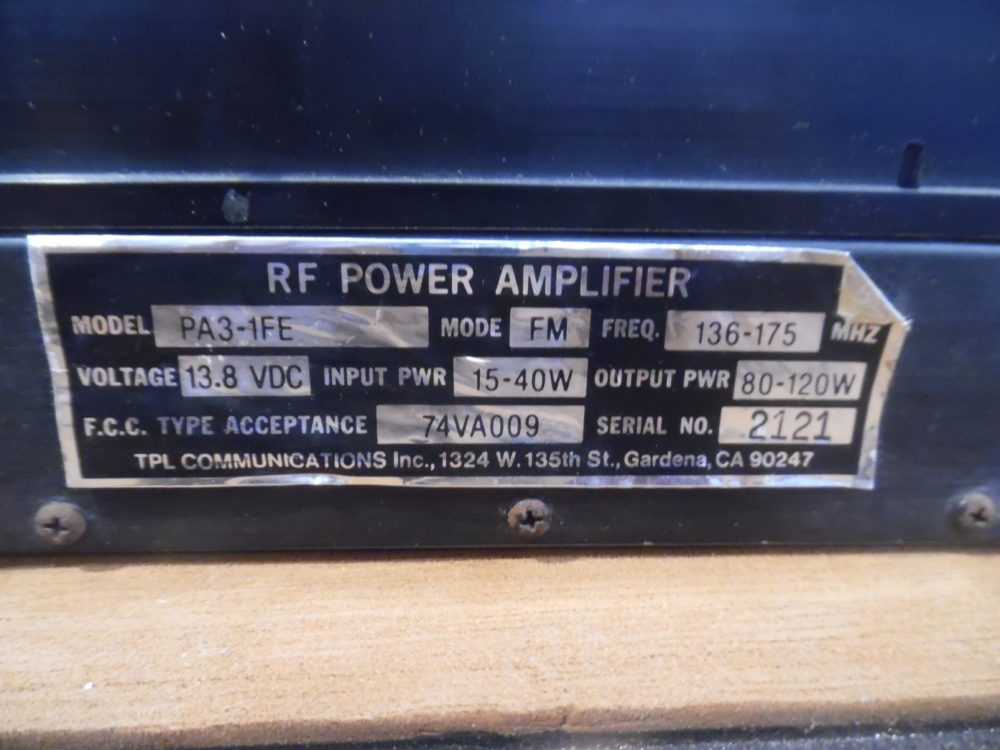 TPL PA3-1FE RF POWER AMPLIFIER 136-175 MHZ - Max Marine Electronics