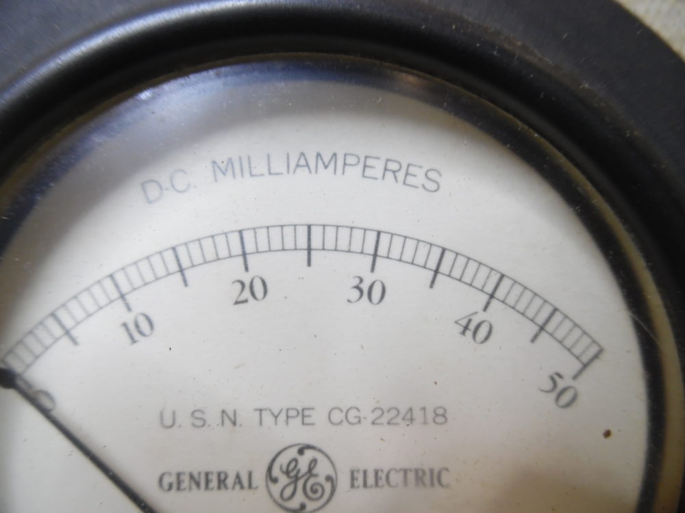Vintage GE General Electric DC milliAmp miliAmpere Meter Gauge 0 to 50 ...