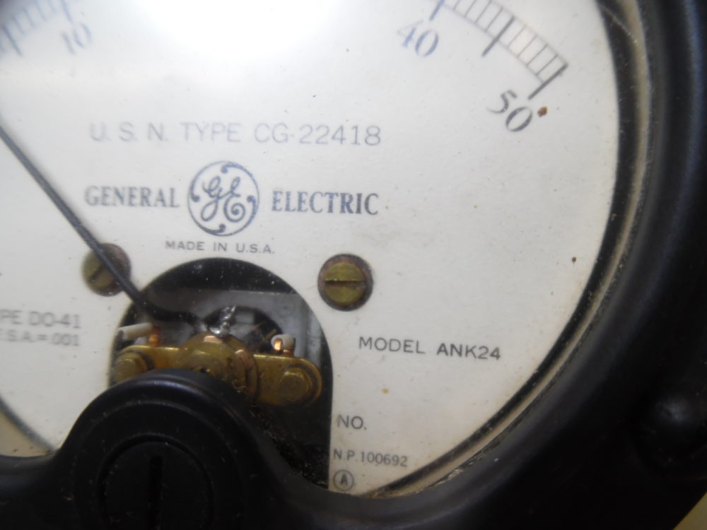 Vintage GE General Electric DC milliAmp miliAmpere Meter Gauge 0 to 50 ...