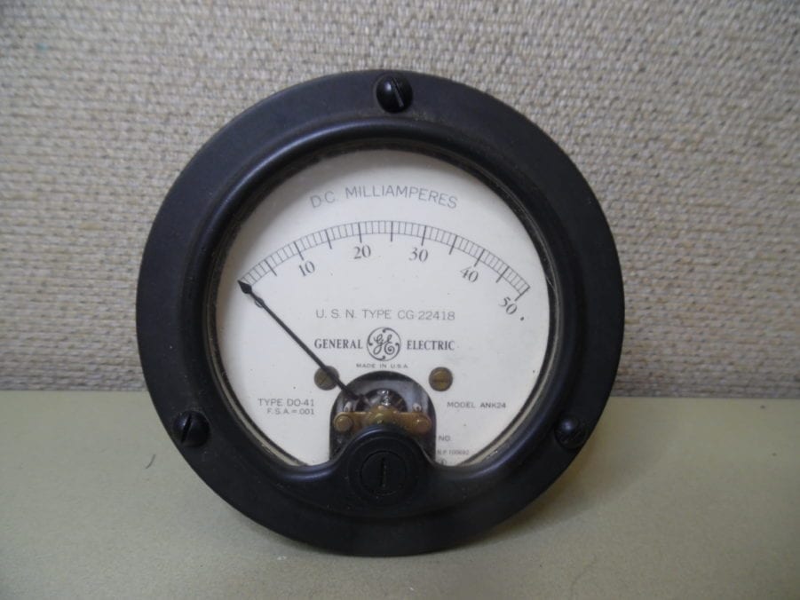 Vintage GE General Electric DC milliAmp miliAmpere Meter Gauge 0 to 50 ...