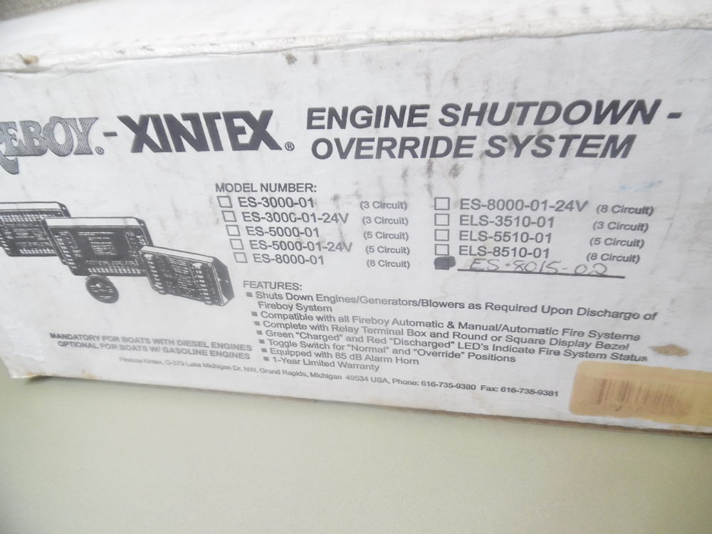 FIREBOY XINTEX ES-8015-01 MARINE ENGINE SHUTDOWN OVERRIDE SYSTEM - Max ...