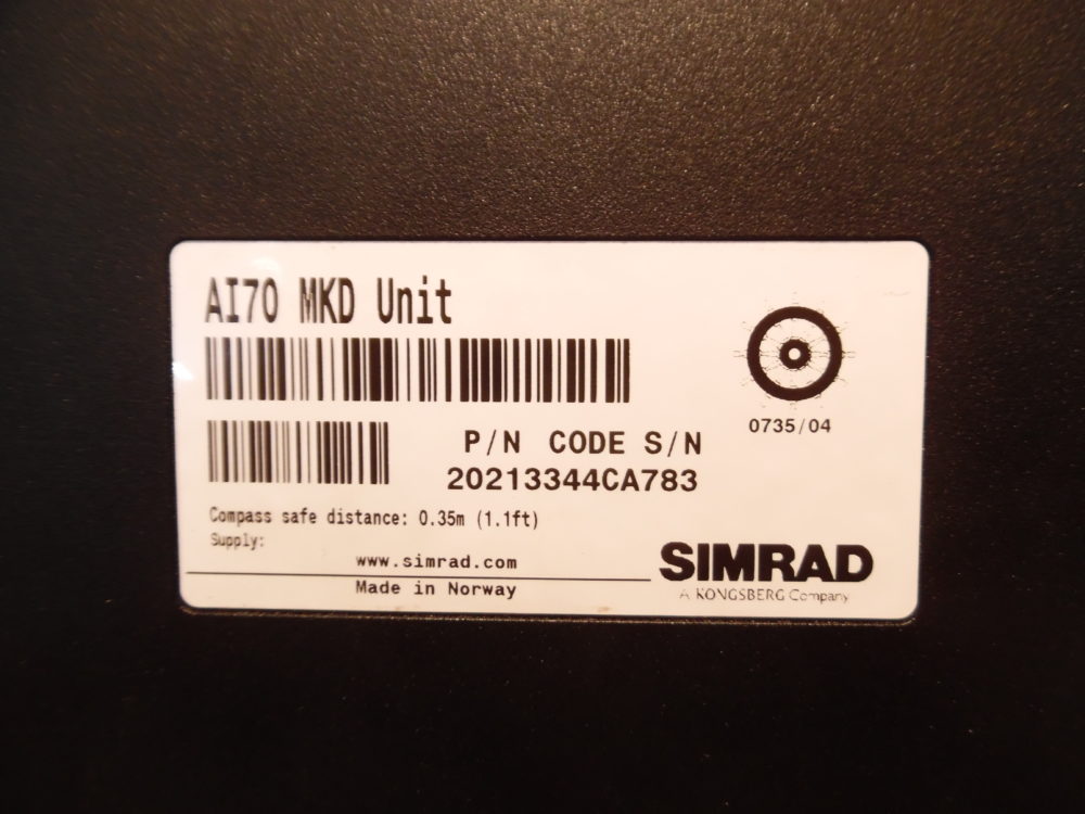 Simrad AI70 MKD Unit AIS - Automatic Identification System - 20213344 ...