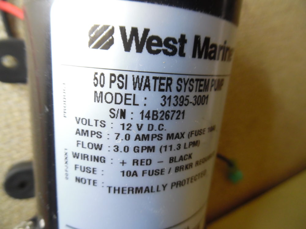 West Marine 31395-3001 Marine Water System Pump 3.0 GPM 12V 50PSI - Max ...
