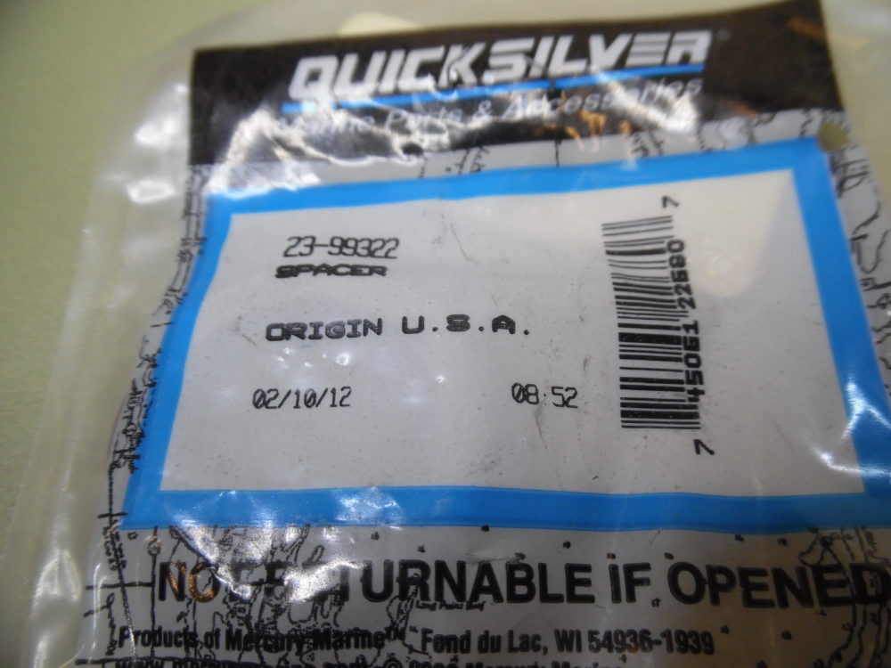 (2) OEM Quicksilver Mercury Mercruiser 23-99322 Mount SPACER - Max ...