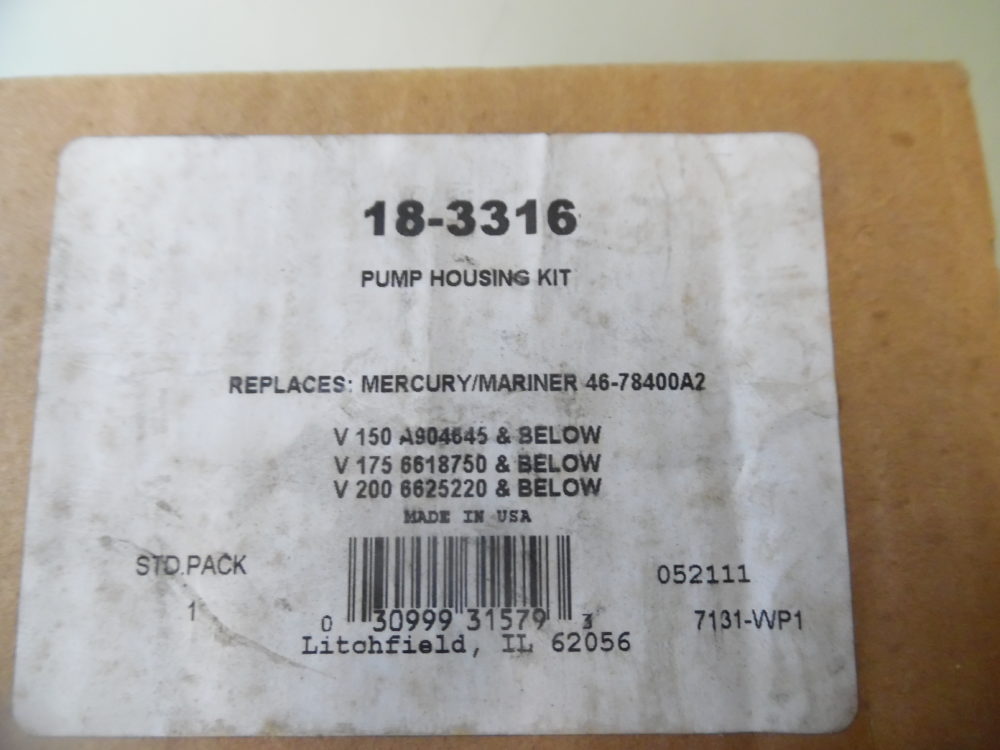 Sierra 18-3316 Water Pump Housing Kit Replaces Mercury 46-78400A2 - Max ...