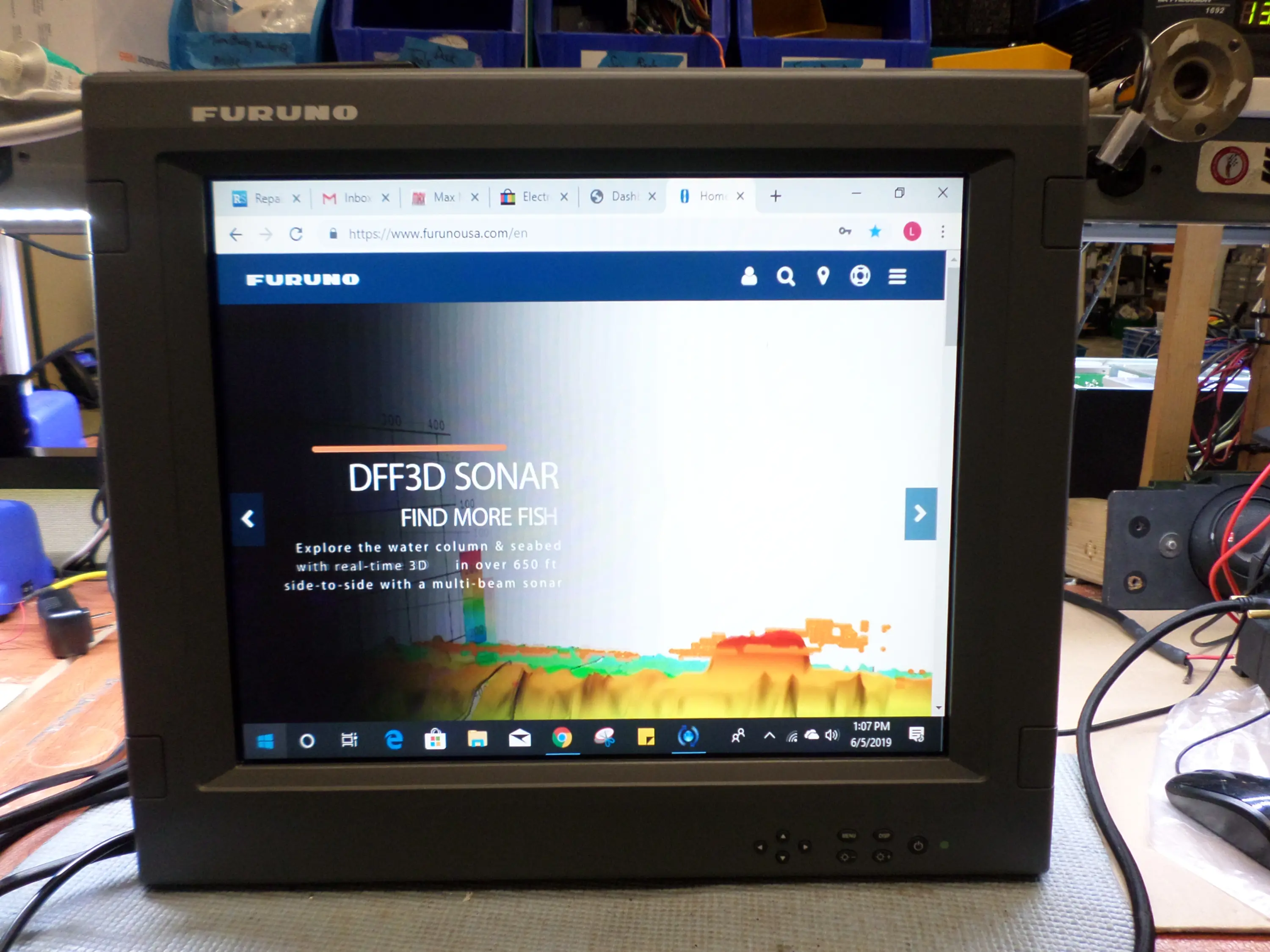 Furuno 20" MU-201c Color Sunlight Viewable Marine Monitor 100 - 230VAC ...