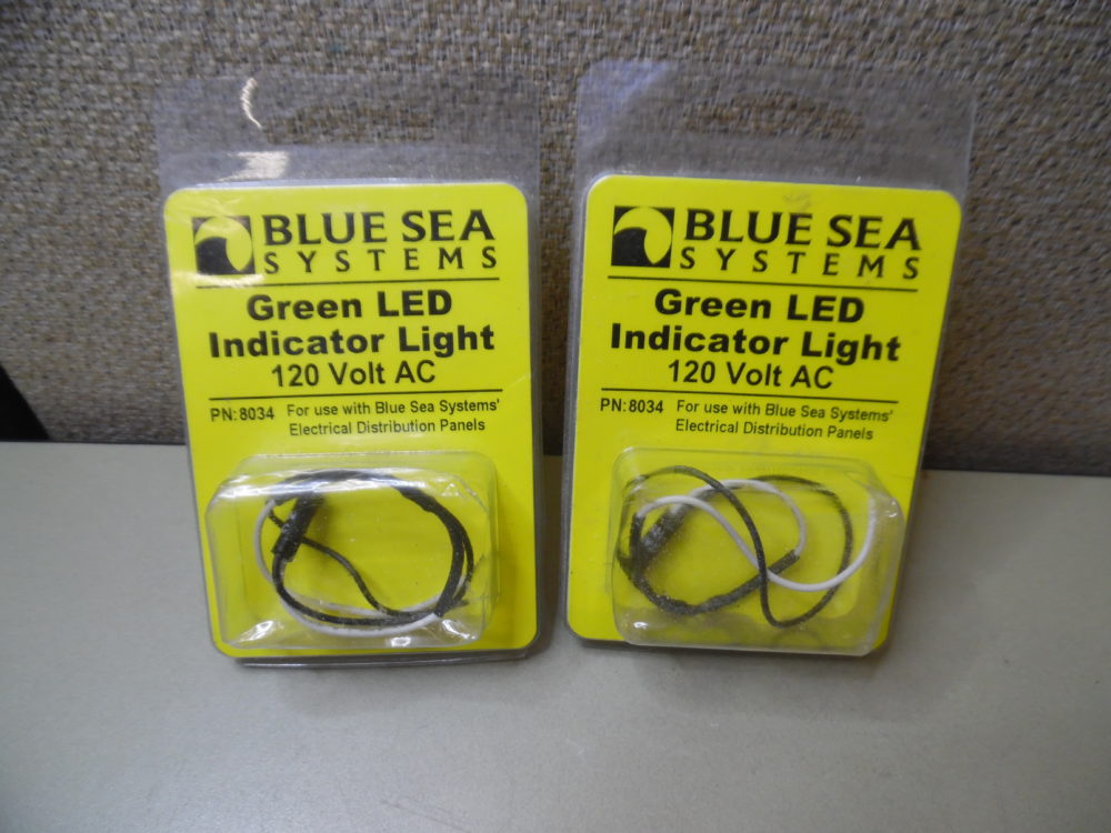 Blue Sea Systems 8034 Green LED Indicator light 120 Volt AC - LOT OF 2 ...
