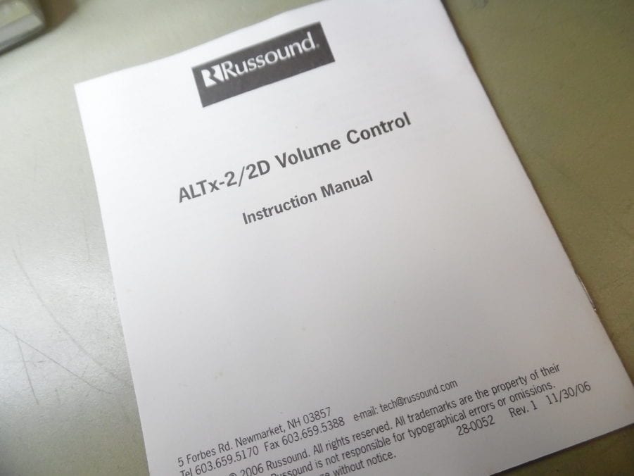 Russound ALTx 126 WATT IMPEDANCE MATCHING VOLUME CONTROL - Max Marine ...