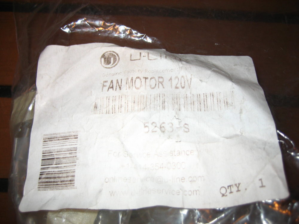 U-Line OEM GENUINE 5263-S 120v Fan Motor ***NEW*** - Max Marine Electronics