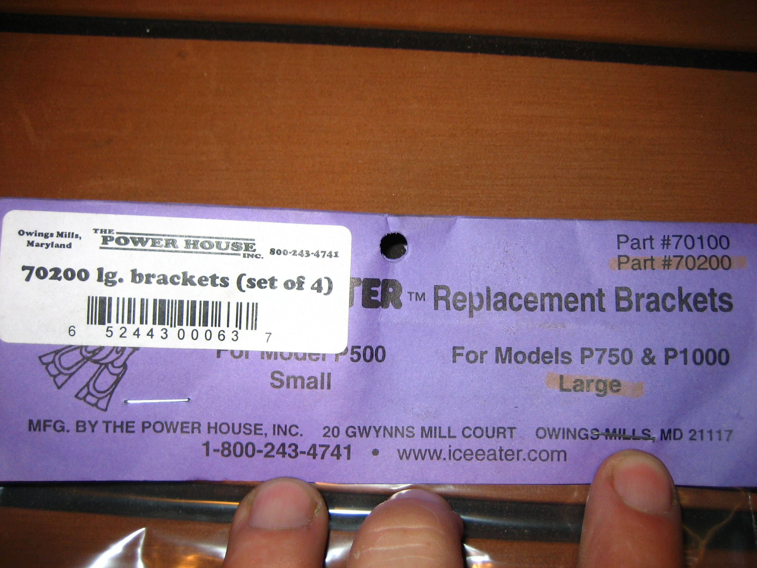 Ice Eater Power House REPLACEMENT BRACKETS for Models P750 P1000 70200 ...