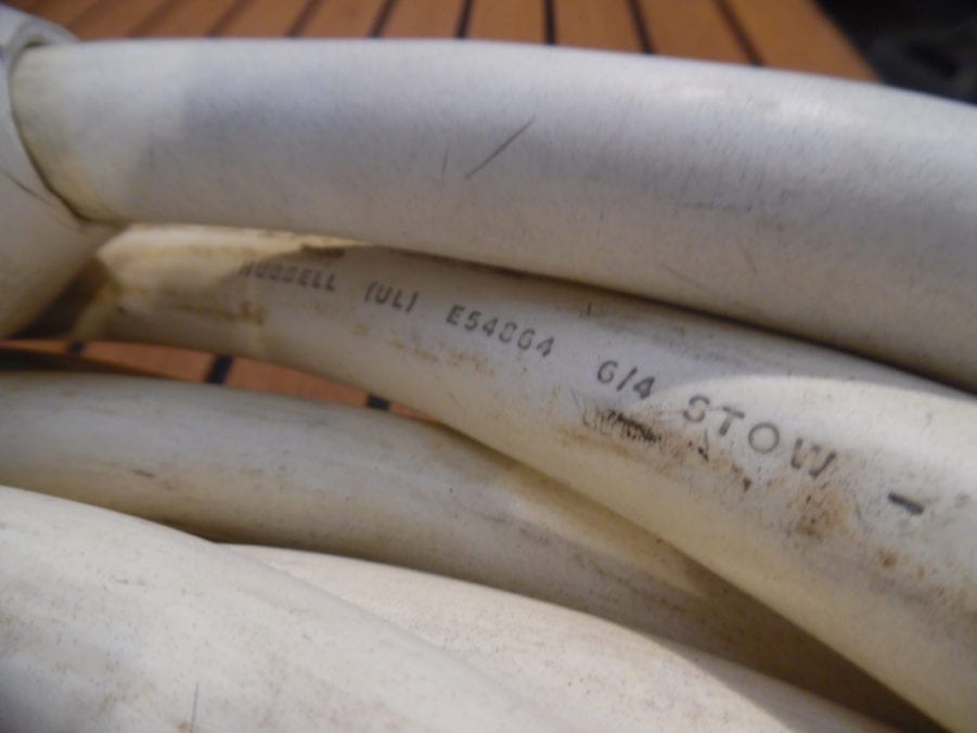 HUBBELL E54864 25 ft. 6/4 Shore Power Cable STOW - Rated 50 Amps - Max ...