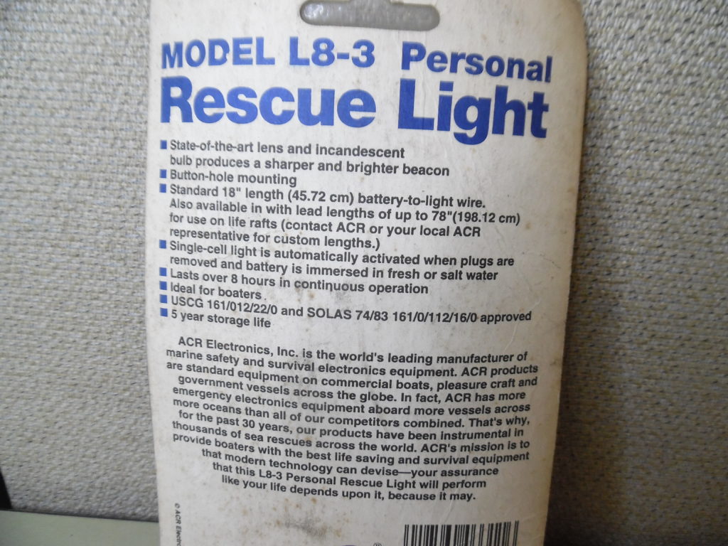 ACR Electronics L8-3 Personal Rescue Emergency Light - Max Marine ...